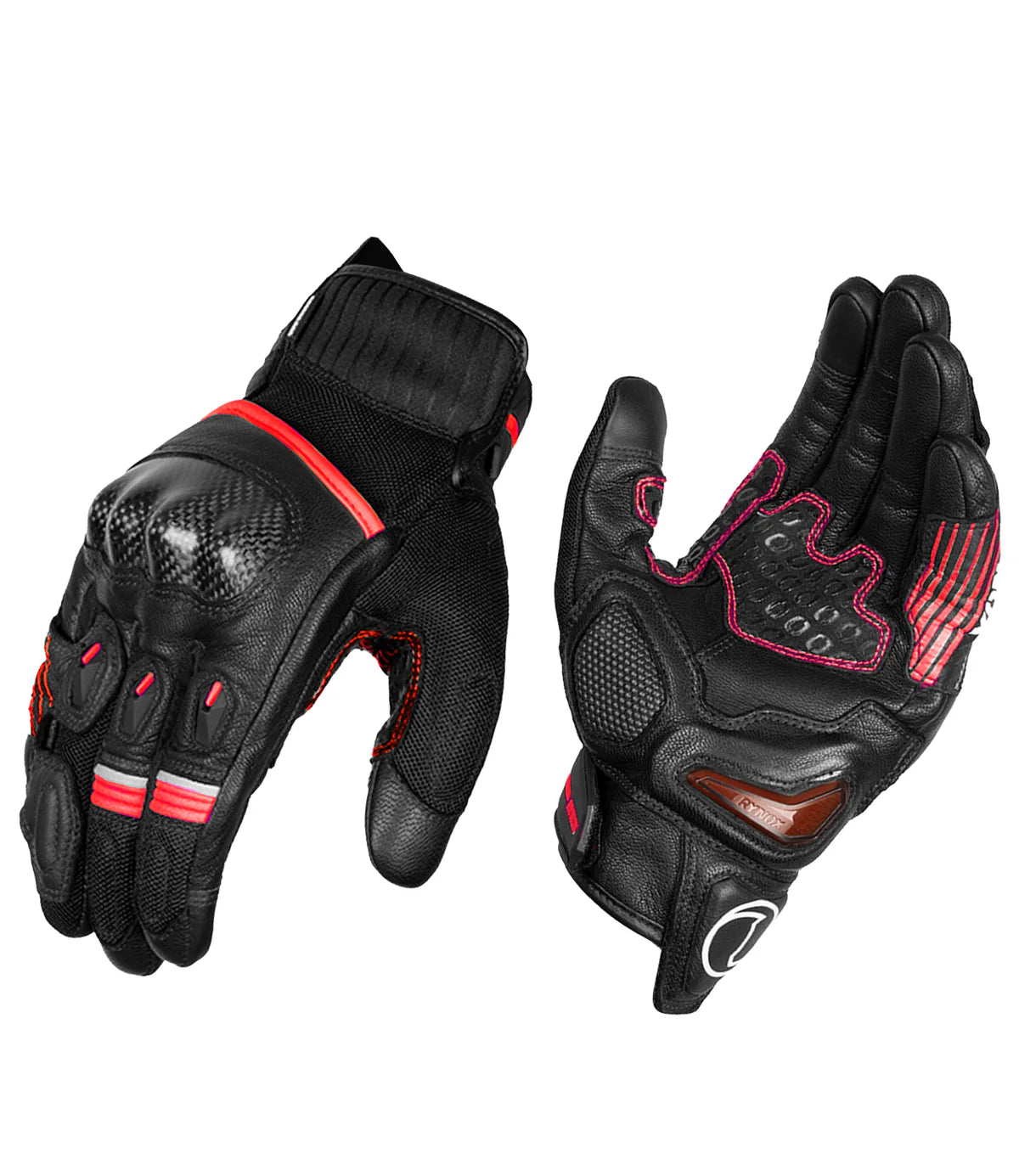 RYNOX Tornado Pro 4 Gloves - Black Red (CARBON EDITION) – Motorizzr