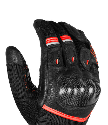 RYNOX Tornado Pro 4 Gloves - Black Red (CARBON EDITION) – Motorizzr